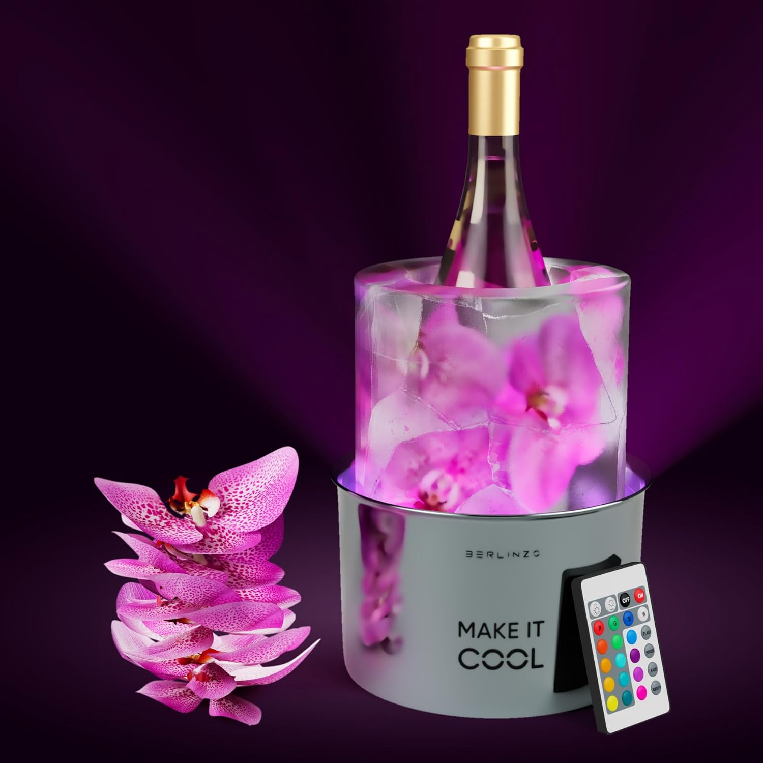 LED Wine Chiller Ice Bucket Mold with Remote Control – BERLINZO
